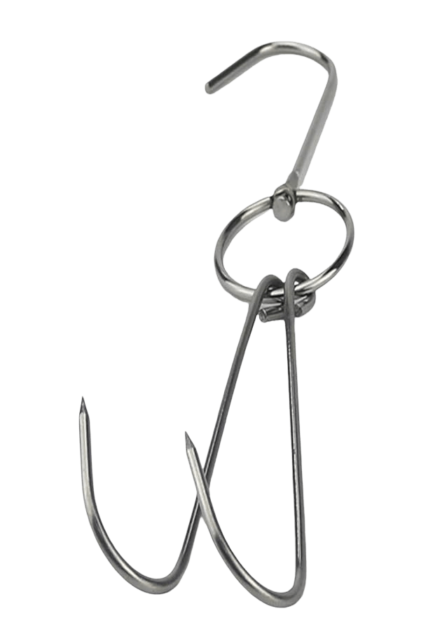 Heavy Duty Meat Hook with Swivel Ring - 9 Inch Stainless Steel Double ...